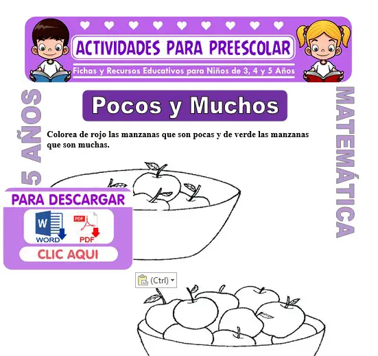 Pocos y Muchos para Niños de 5 Años | Actividades para Preescolar – 2026