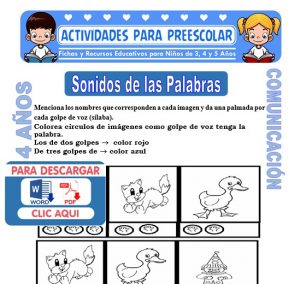 Sonido de las Palabras para Niños de 4 Años | Preescolar
