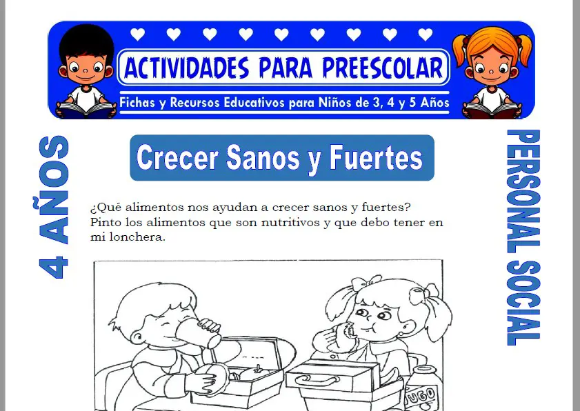 Crecer Sanos y Fuertes para Niños de 4 Años | Actividades para ...